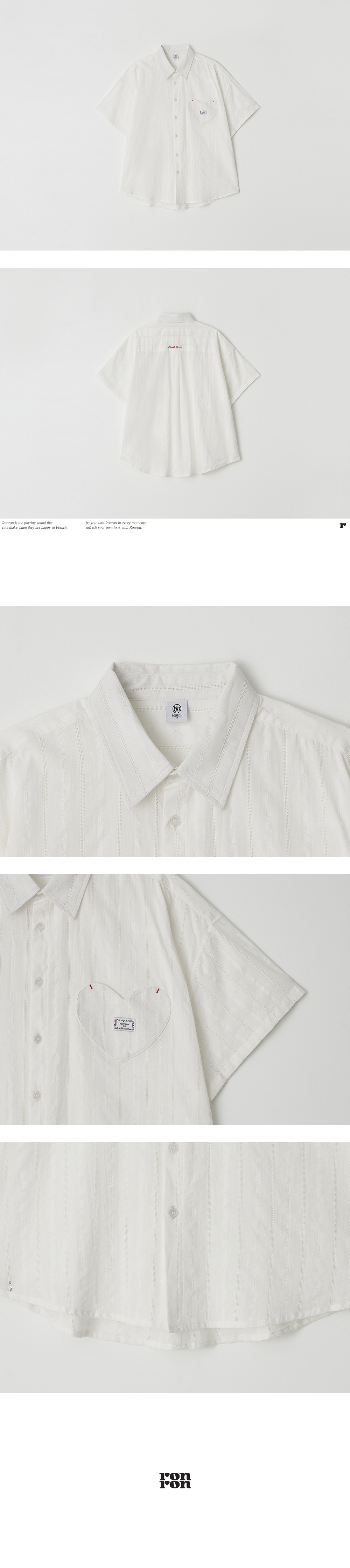 EYELET STITCH HEART POCKET SHORT SLEEVE SHIRT WHITE - 감도 깊은 취향 셀렉트샵 29CM