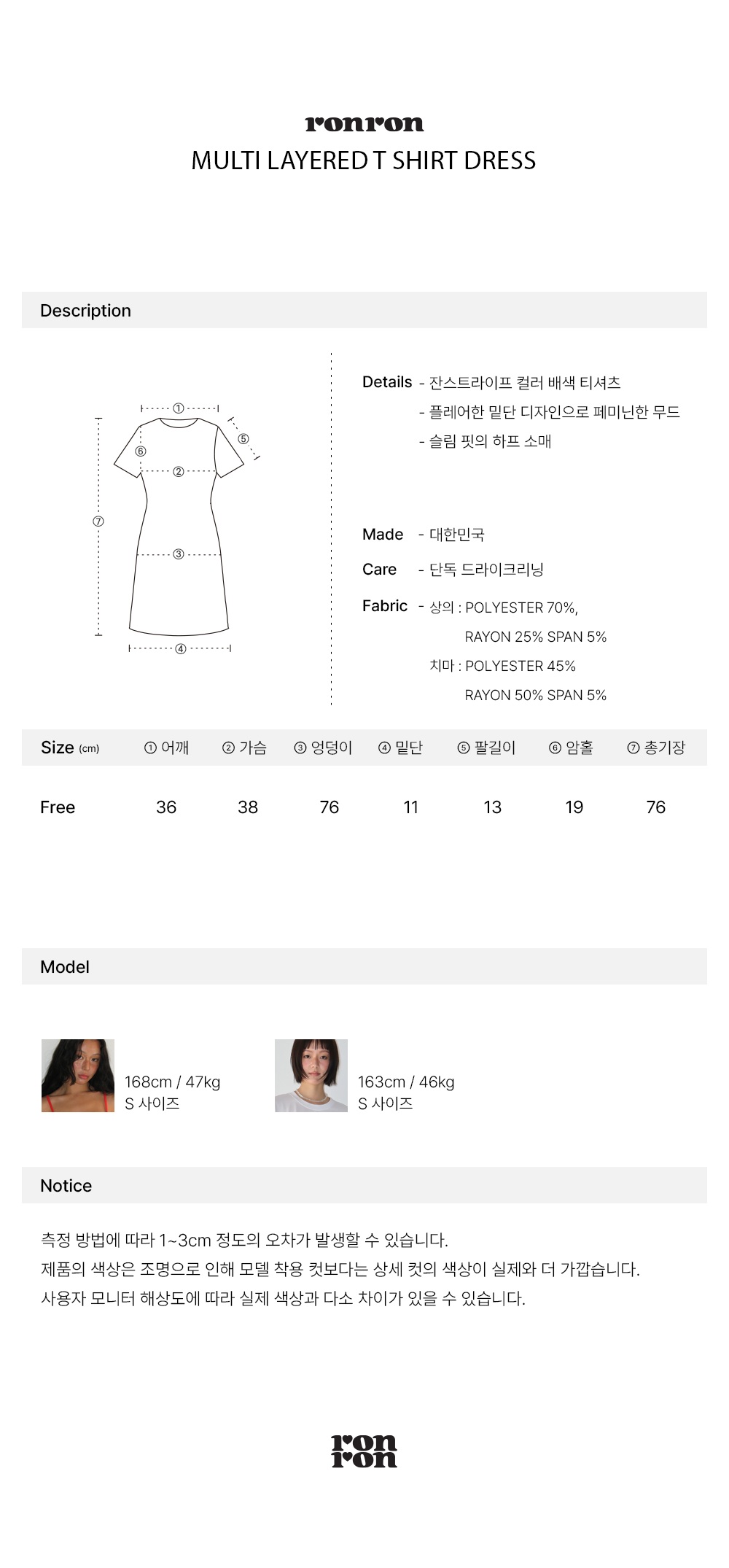 MULTI LAYERED T SHIRT DRESS DEEP BLUE STRIPE - RONRON 론론